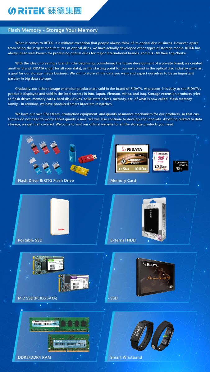 Flash Memory–Storage Your Memory - RITEK Group